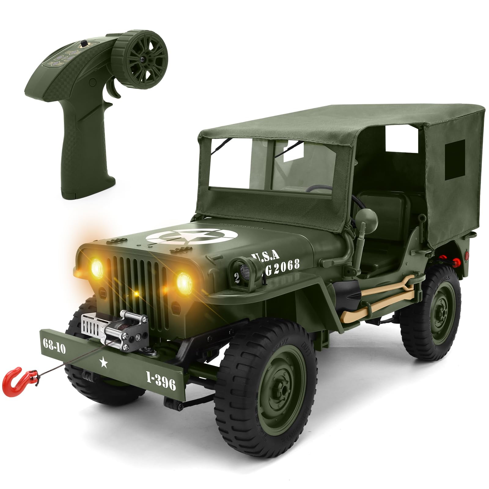 Remote Control Truck Off Road - 4x4 1/10 Scale Willys Army Rock Crawler ...