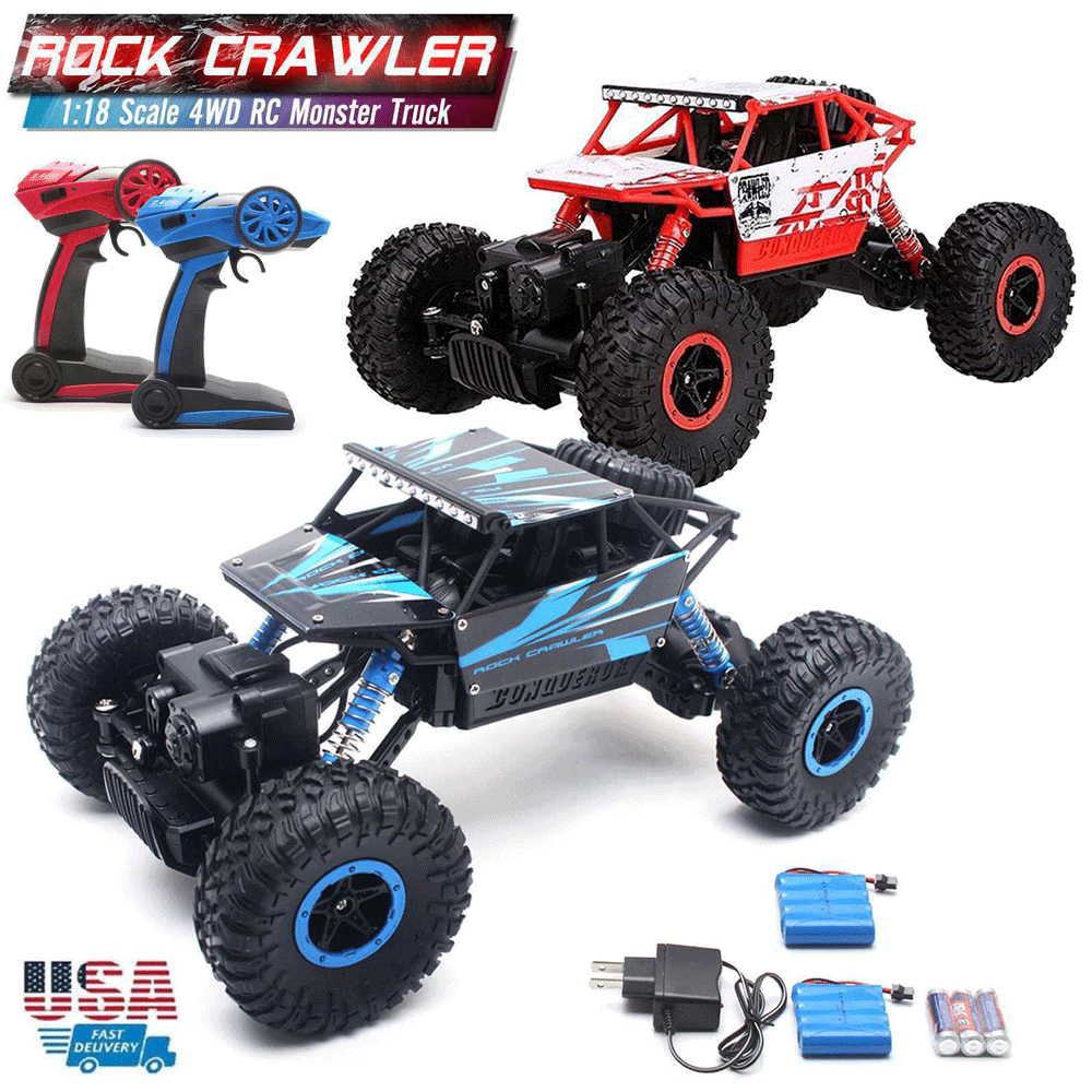 1:18 Scale Waterproof RC Trucks, High Speed Off-Road Monster Crawlers ...