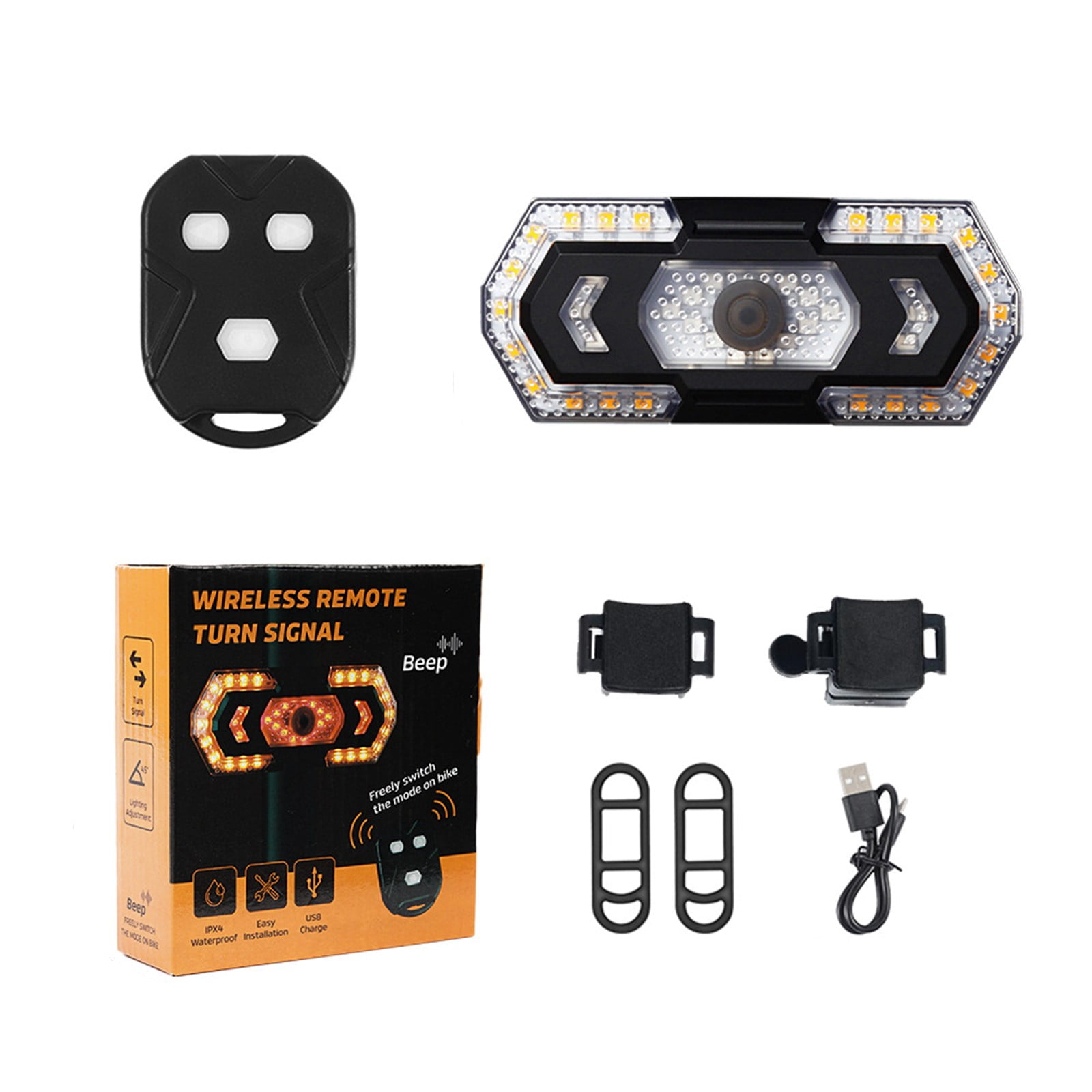 Remote Control Turn Signal Taillight USB Charging Waterproof Bicycle ...