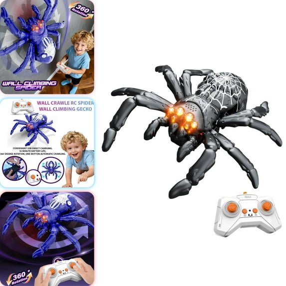 Remote Control Wall Climbing Spider Toy, Rechargeable Interactive ...