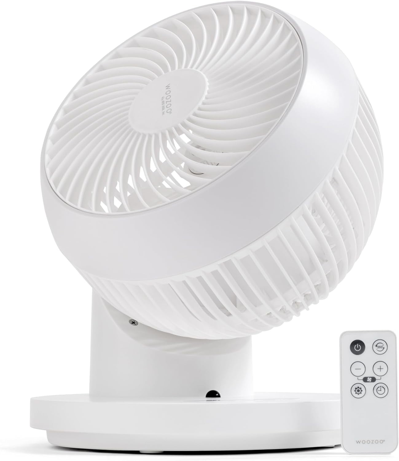 Remote-Controlled 360° Oscillating Air Circulator Fan, 3 Speed Settings ...