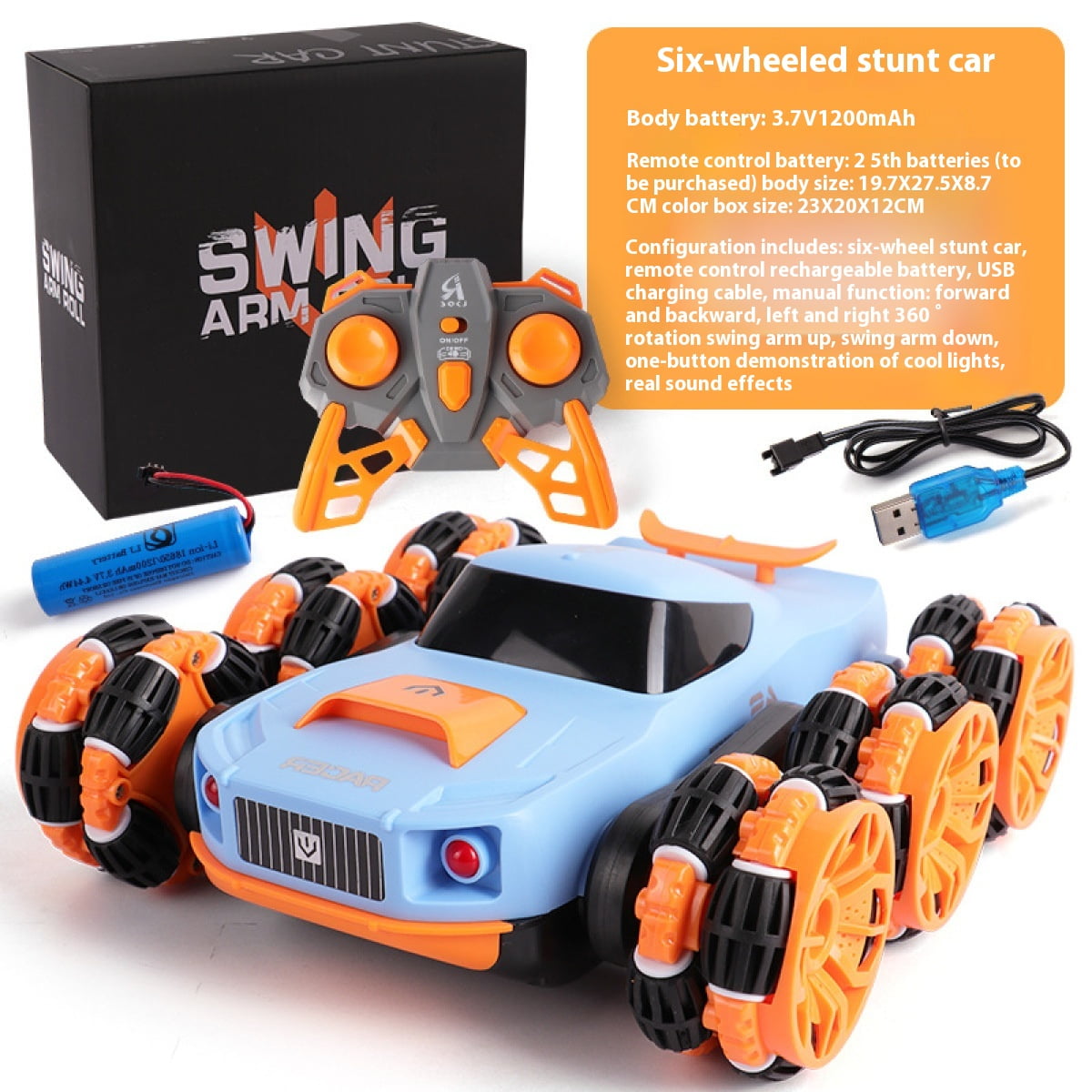 Remote-Controlled 6-Wheel Stunt Car: Big-Arm Transformation and ...