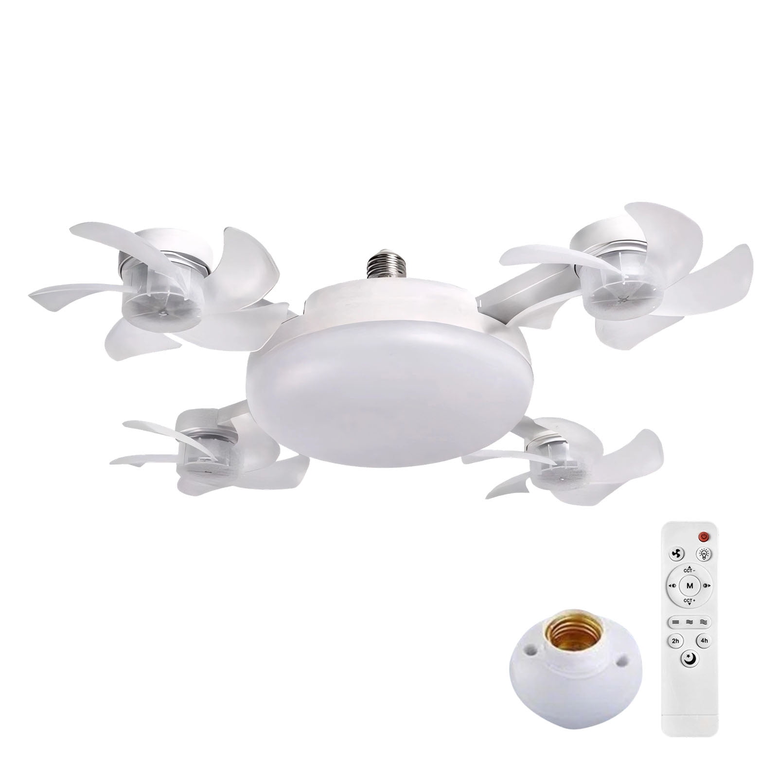 Remote-Controlled Ceiling Fan Light, Silent Bedroom Cooling Fixture ...