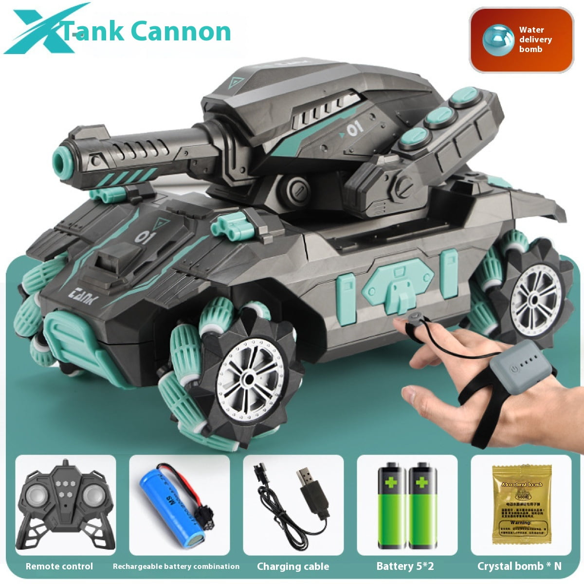 Remote-Controlled Four-Wheel Drive Battle Tank: Water Bomb Launcher ...