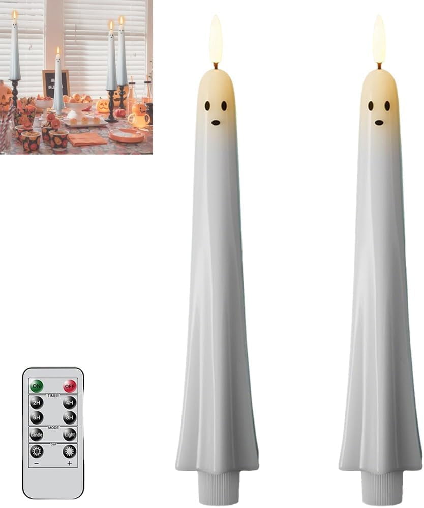 Remote-Controlled Ghost Light with 3D Flickering Wick, Ghost Face 3D ...