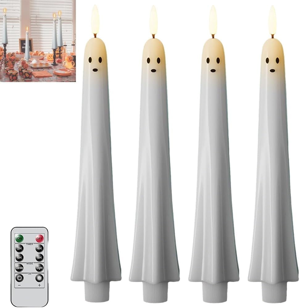 Remote-Controlled Ghost Light with 3D Flickering Wick, Ghost Face 3D ...