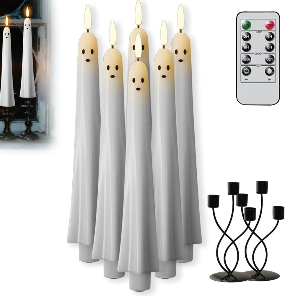 Remote-Controlled Ghost Light with 3D Flickering Wick,Halloween Battery ...