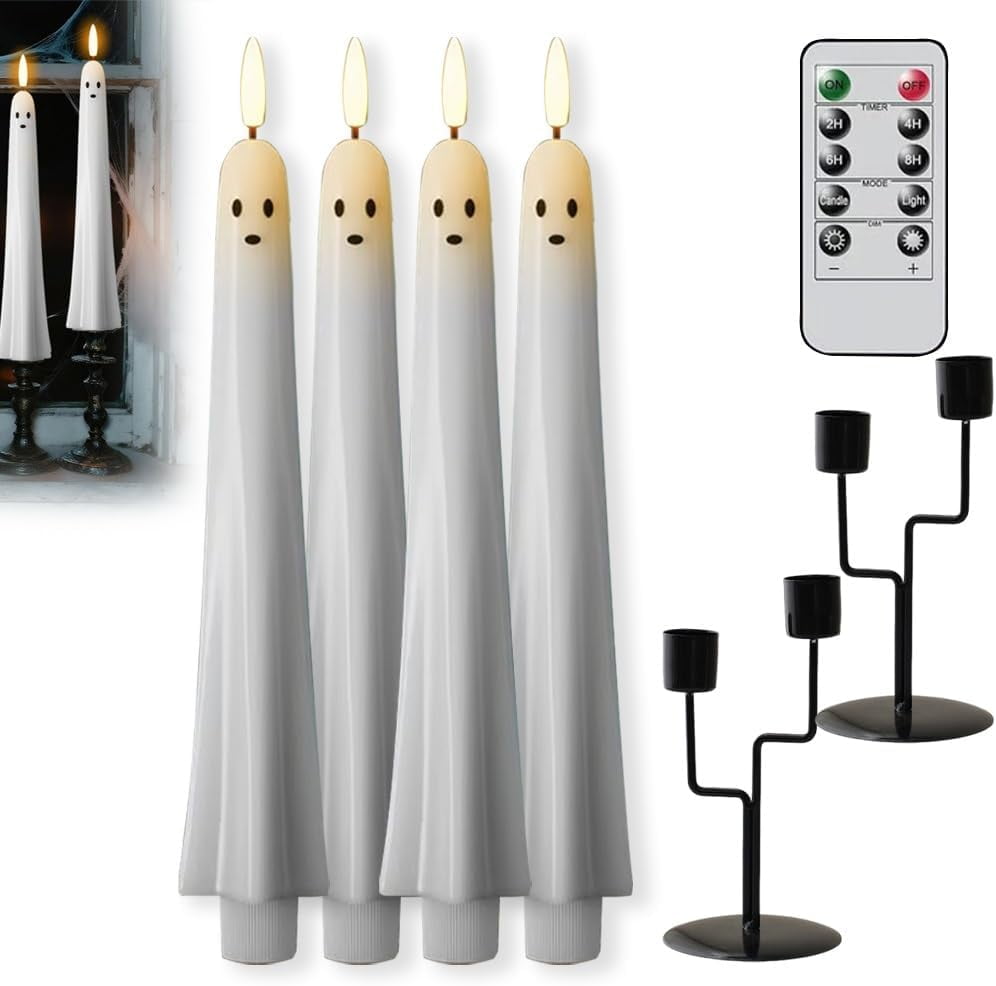 Remote-Controlled Ghost Light with 3D Flickering Wick,Halloween Battery ...