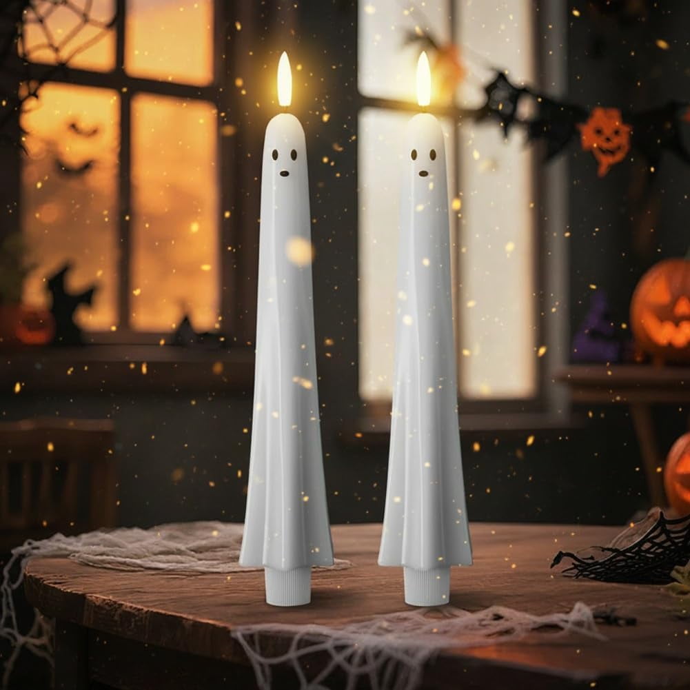 Remote-Controlled Ghost Light with 3D Flickering Wick,Halloween LED ...