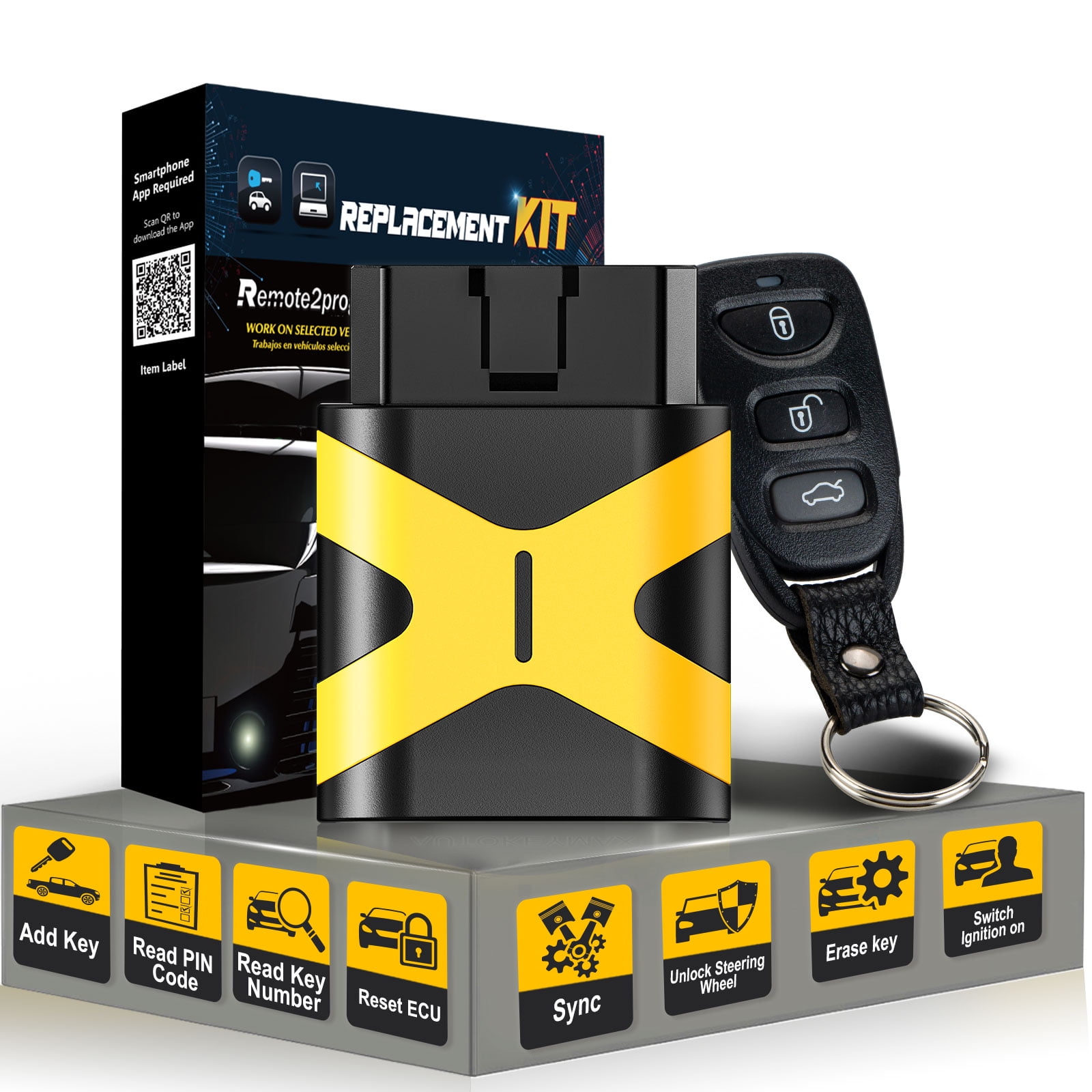 Remote DIY Programmer Kit OBD Tool and Keyless Entry Car Key ...