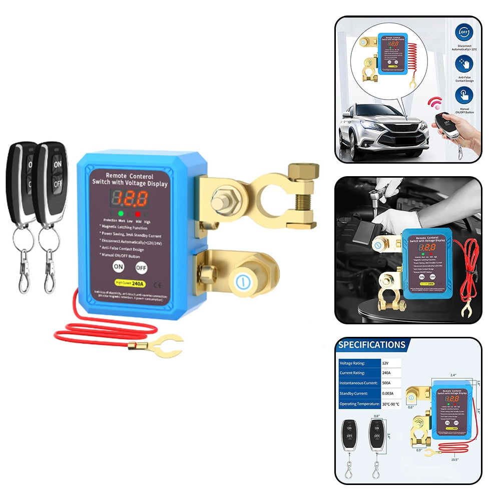 Remote Disconnect Switch with Led Voltage Display, Car Battery Switch ...