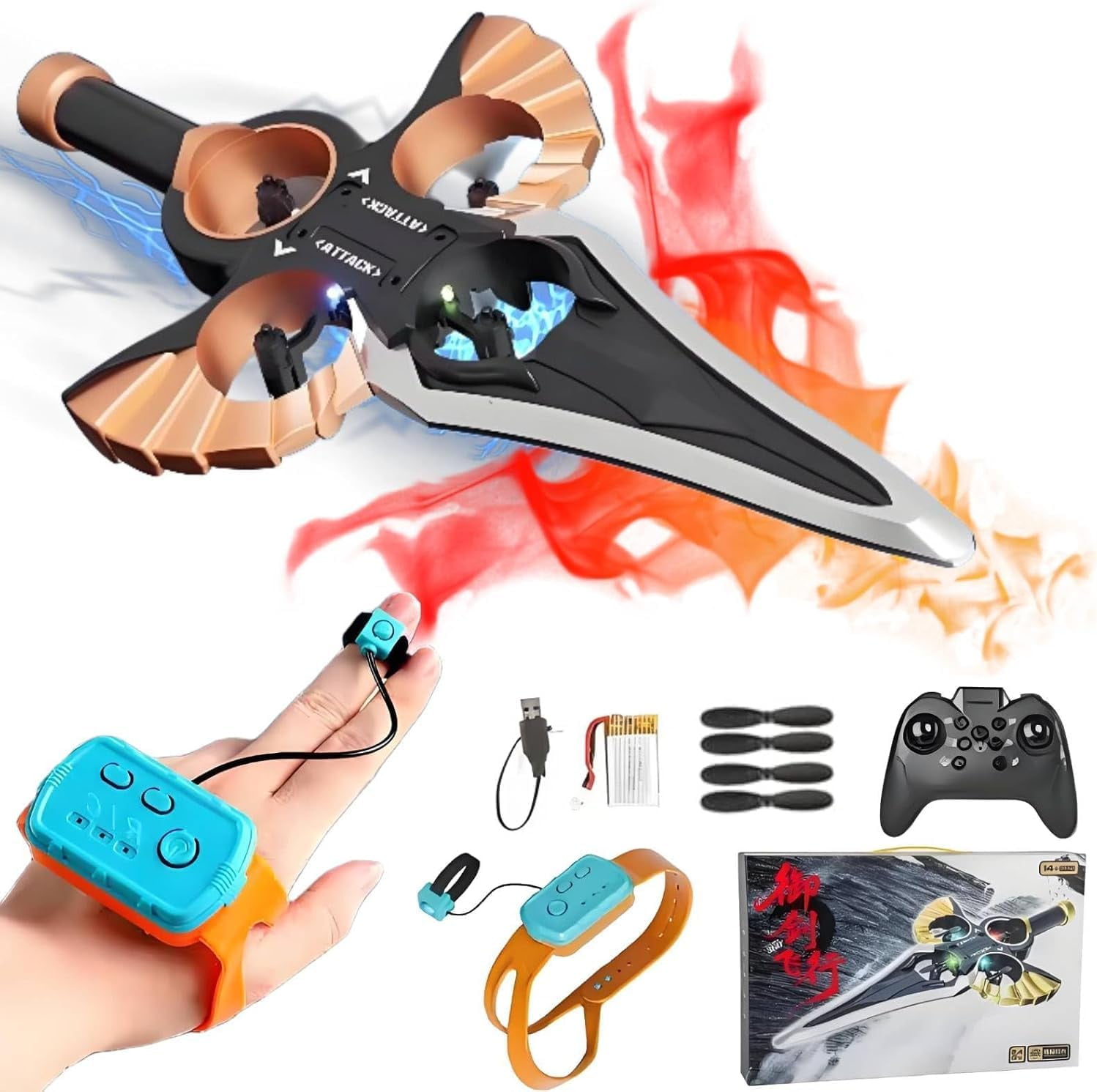 Remote Flying Sword, RC Controlled with Autopilot & Gyro Stabilizer, 3 ...