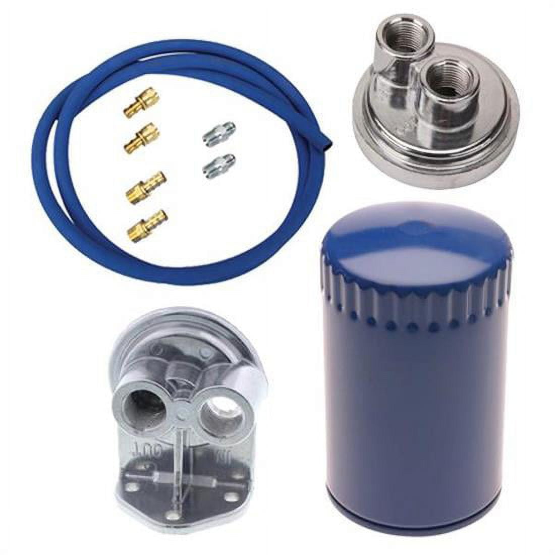 Remote Oil Filter Relocation Kit,Vertical Inlet/Outlet, Fits Ford/Mopar ...