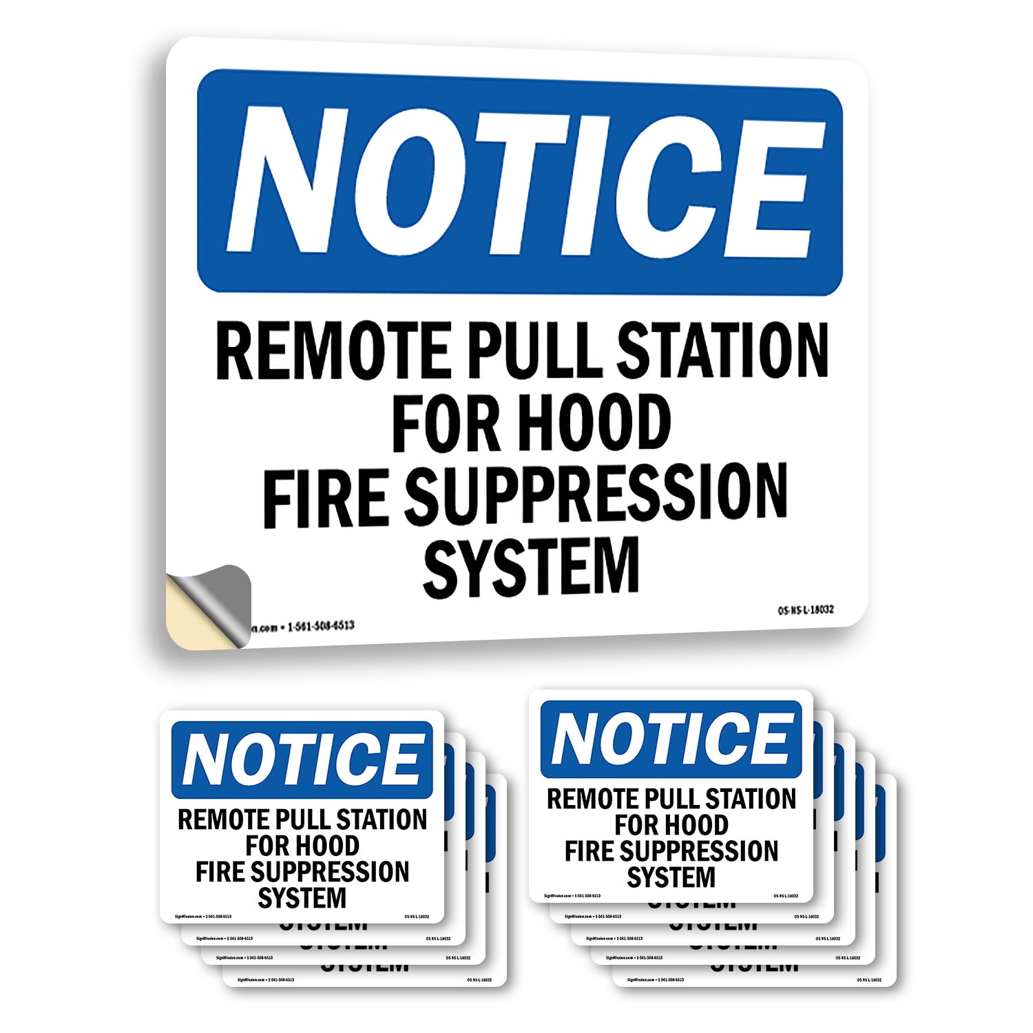 Remote Pull Station For Hood Fire Suppression OSHA Notice Vinyl Decal ...