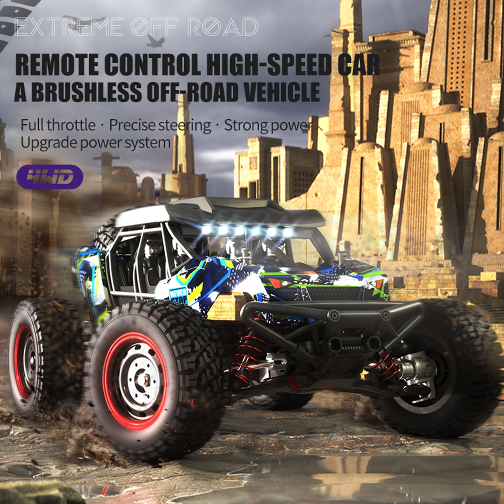 Remote Remote Control Car 2.4GHz High Speed 70km/h All Terrain 1/16 ...