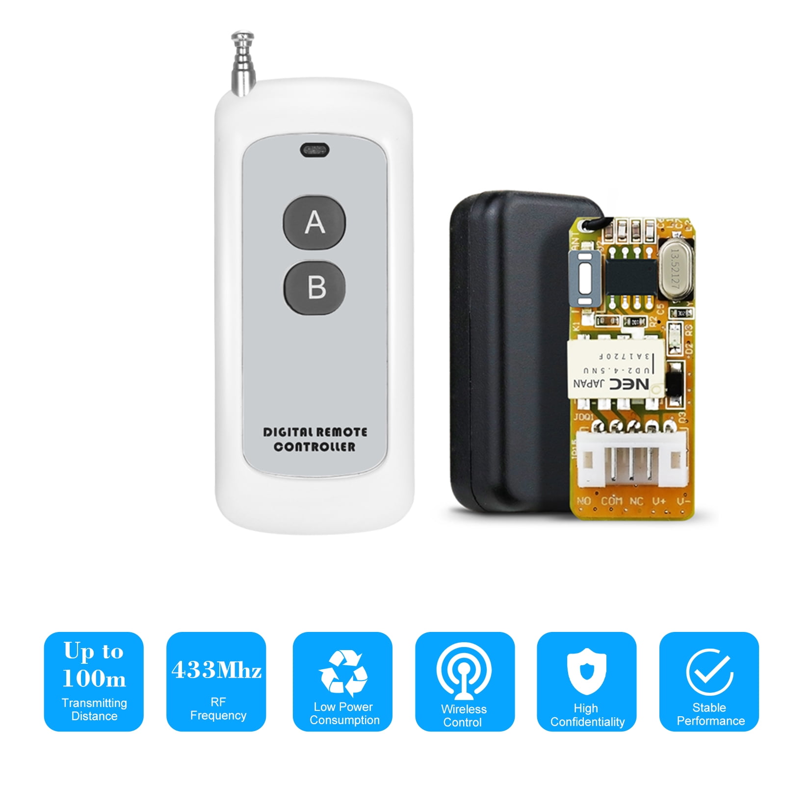 Remote Switch,Remote Switch 1ch Switch Universal Switch Remote 2 Key ...