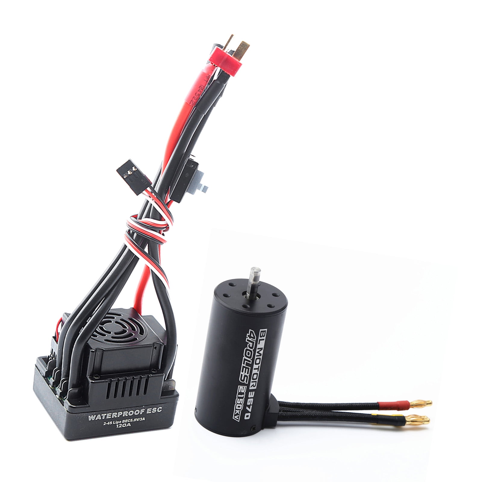 Remote Waterproof 3670 2650KV Brushless Motor 120A Brushless ESC Combo ...
