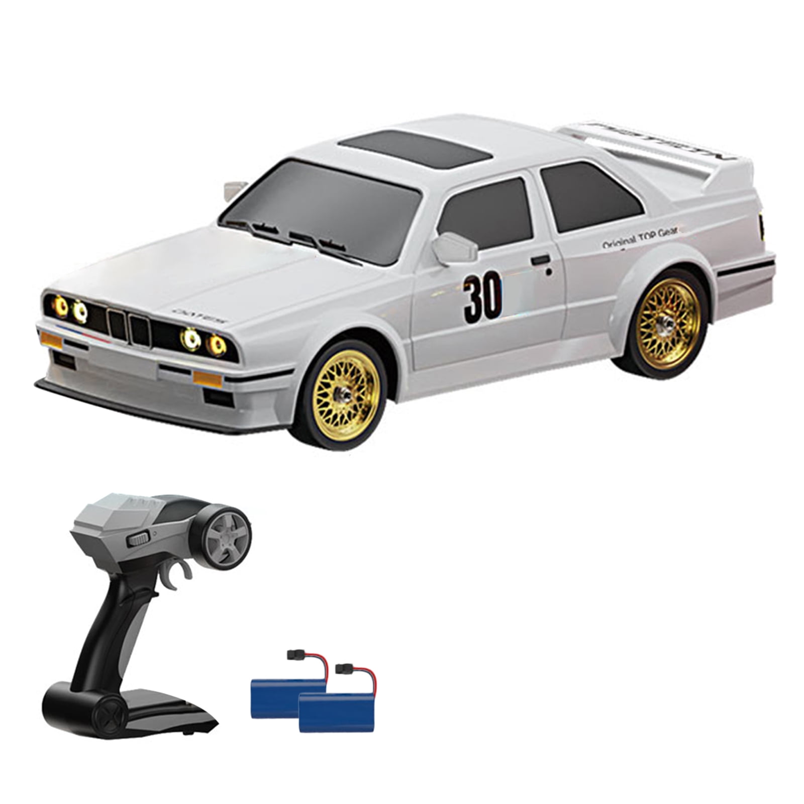 Remote car,Wheels 1 Toy Kids White Car 2 Batteries 16 Scale 4 Wheels ...