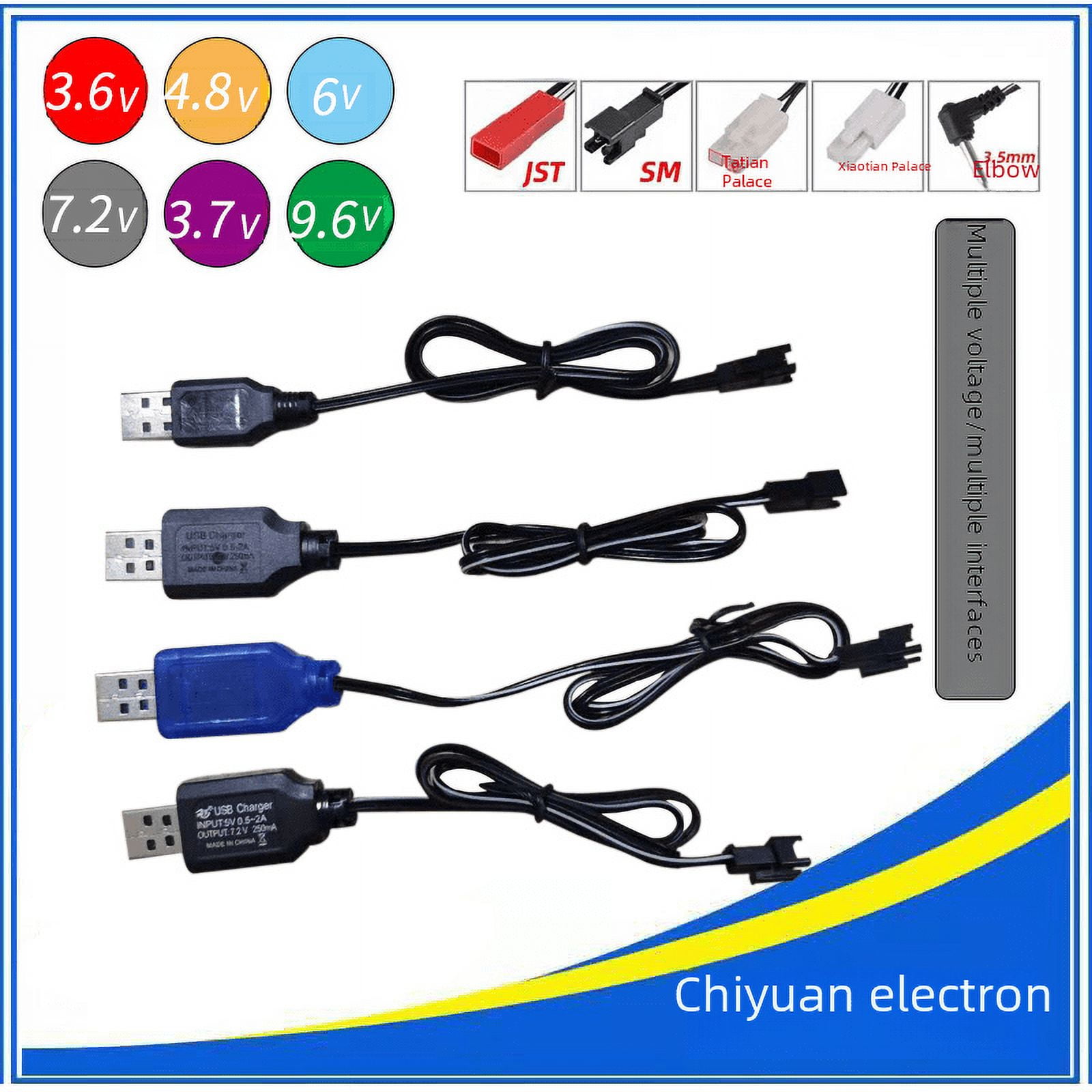 Remote control toy battery pack charging cable 3.6V 4.8V 6v 7.2V 9 ...