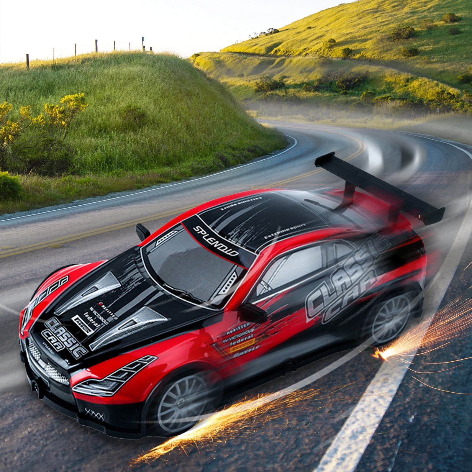 Remote Control Car, RC Drift Car 4WD High Speed 18KM/H, LED Light Up ...