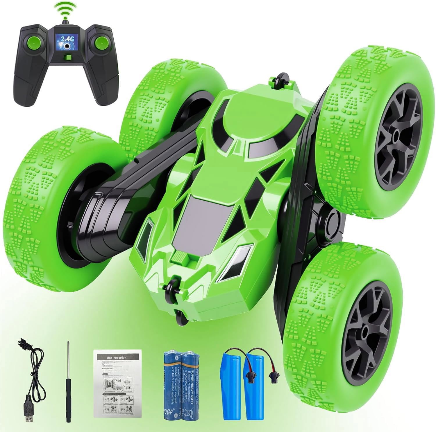 Remote-controlled car, 2.4GHz remote-controlled stunt truck, supports ...