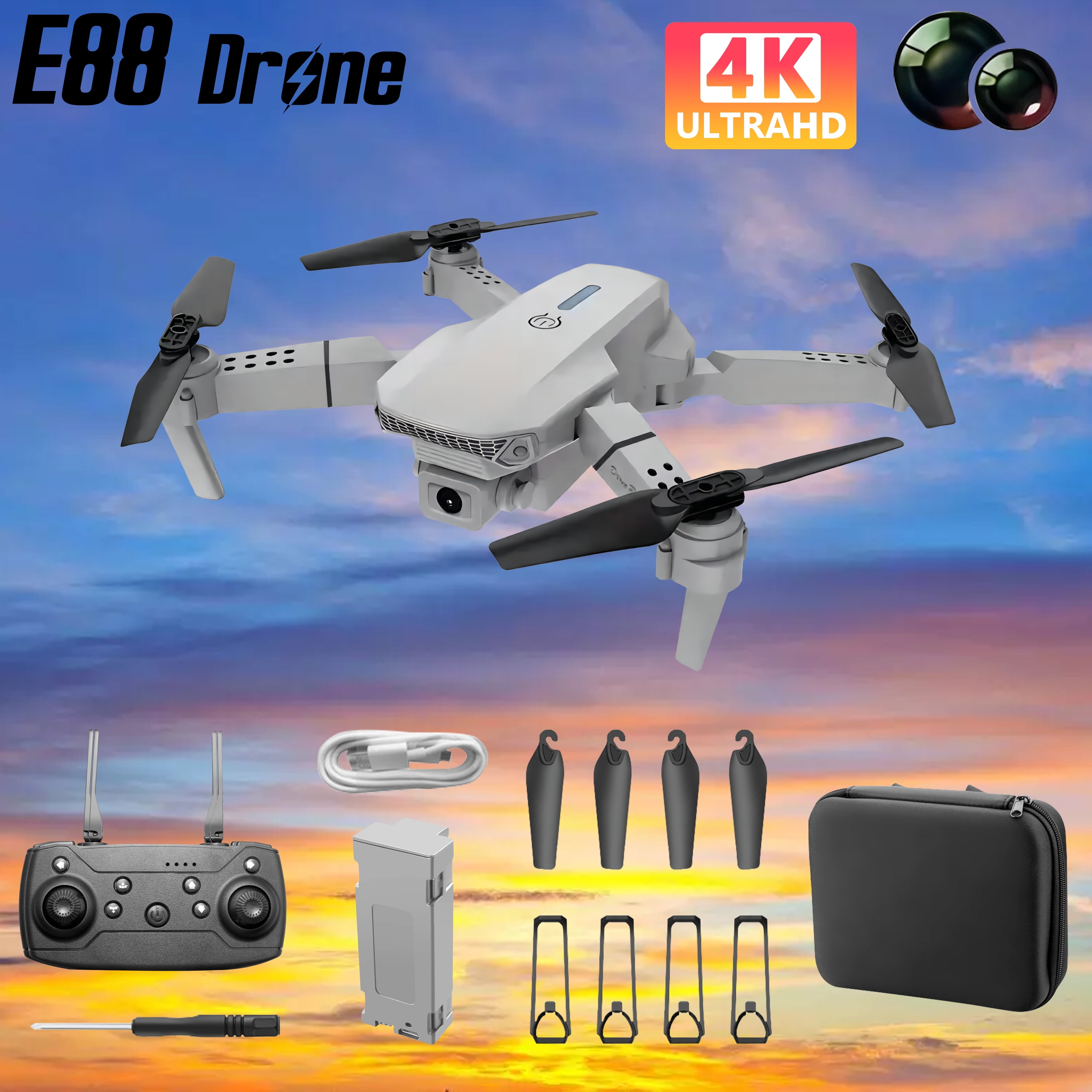 Remote controlled drone E88 HD remote controlled quadcopter suitable ...