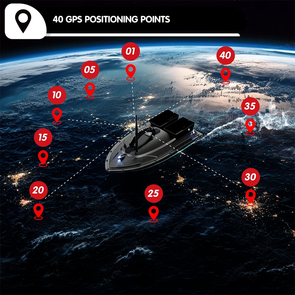 Remote ship,40 Point 2 500 Meters 40 Boat 500 Meters 2 Return Bait ...