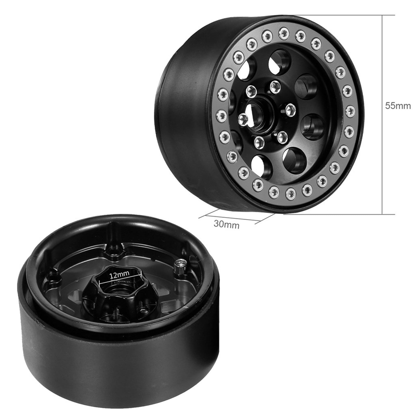 Remote wheel hub,Alloy Wheel Rim 4pcs Scx10 90046 Scx10 90046 Axi03007 ...