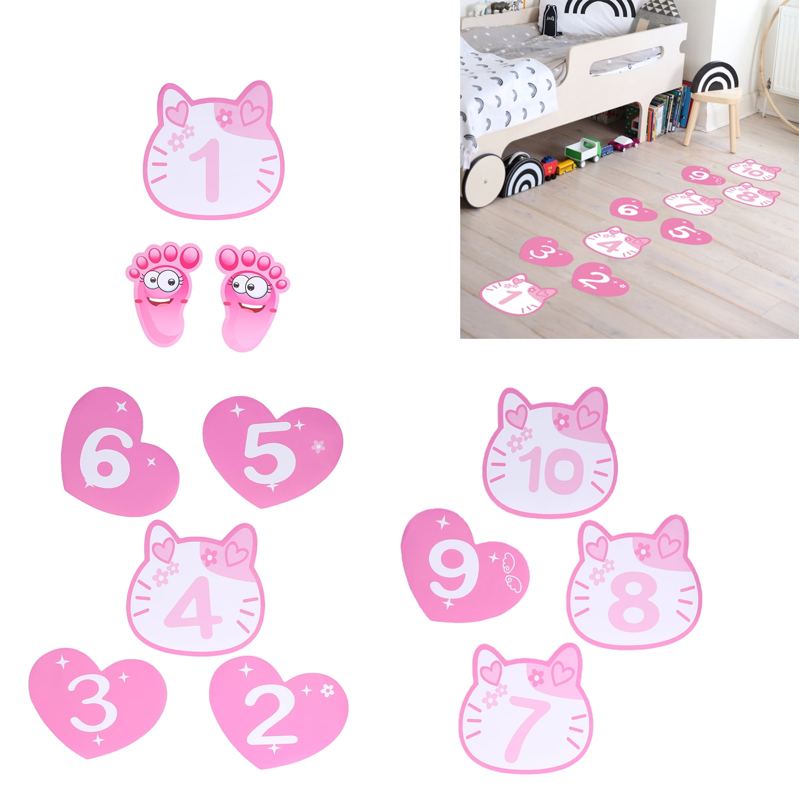 Removable 10 Number Hopscotch Stickers Children Room Floor Decoration ...