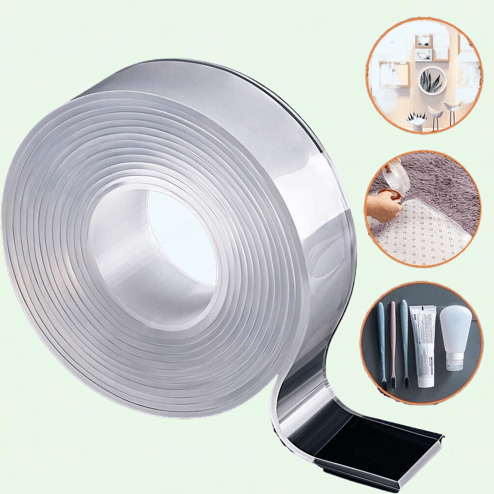 Removable Adhesive Nano Gel Tape - Double Sided, Heavy Duty, Traceless ...