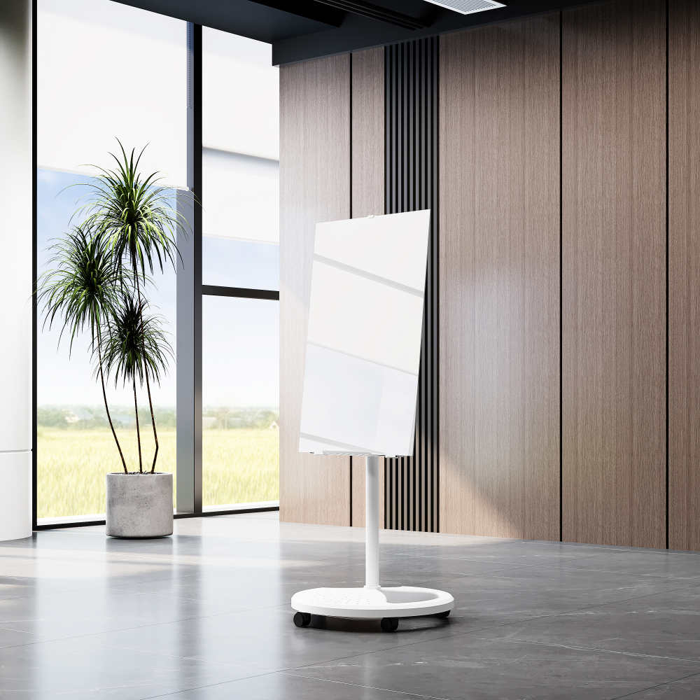 Removable Adjustable Height Tempered Glass Whiteboard, Magnetic Dry ...