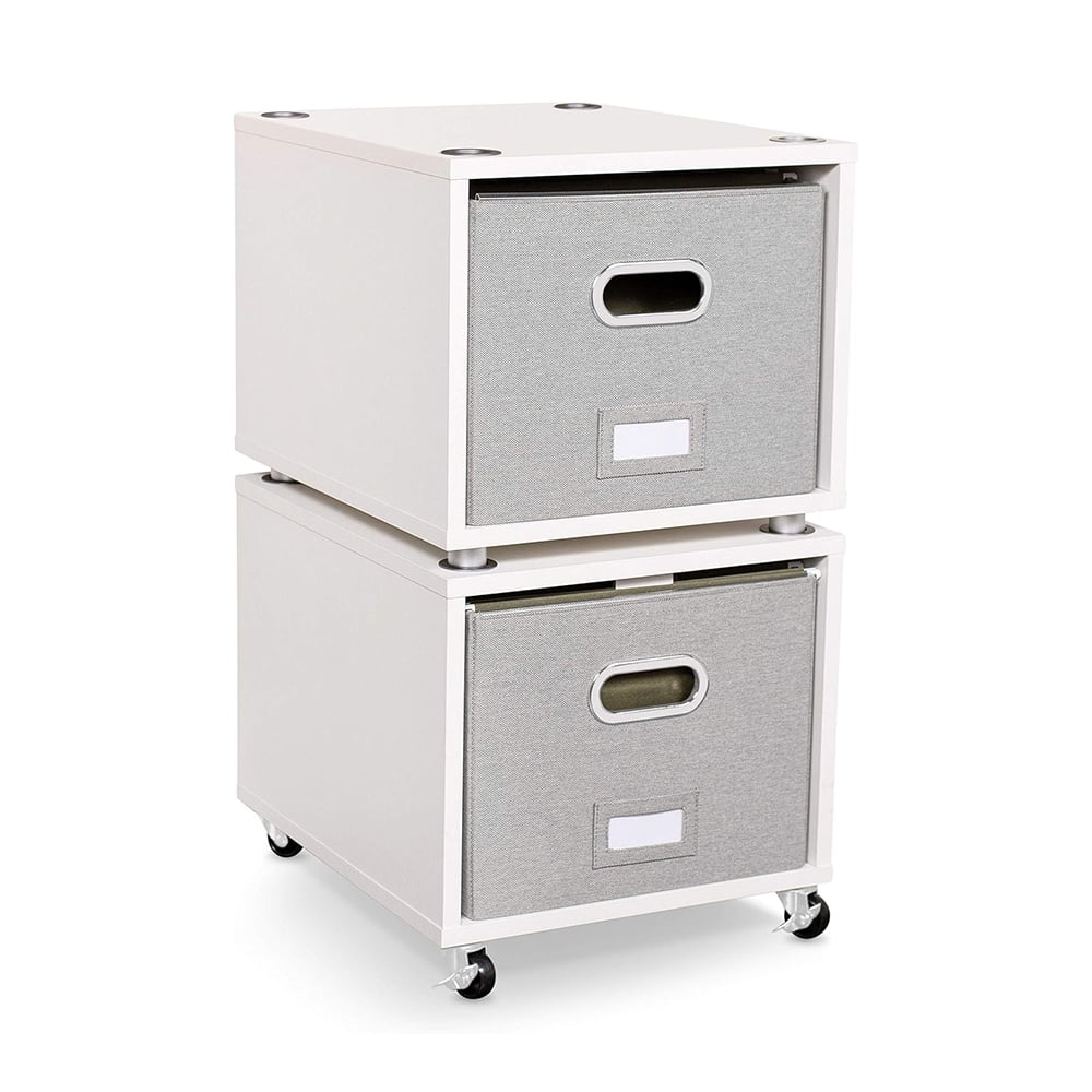 Removable Bin with Handles, Rolling File Cabinet with 2 Lateral Drawer ...