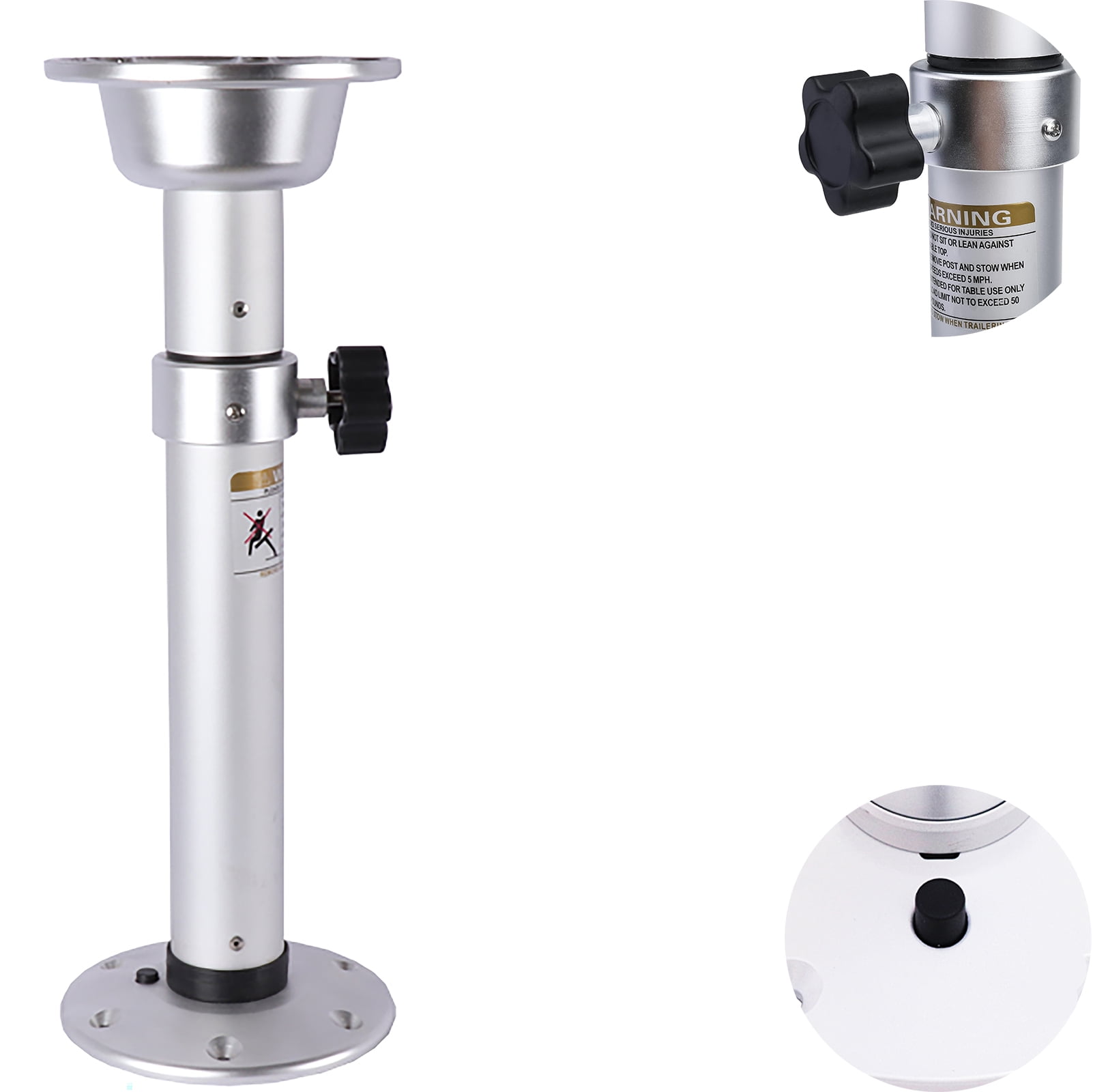 Removable Boat Table 34X18 inch & Boat Table Pedestal Set 19.7-28 Inch ...