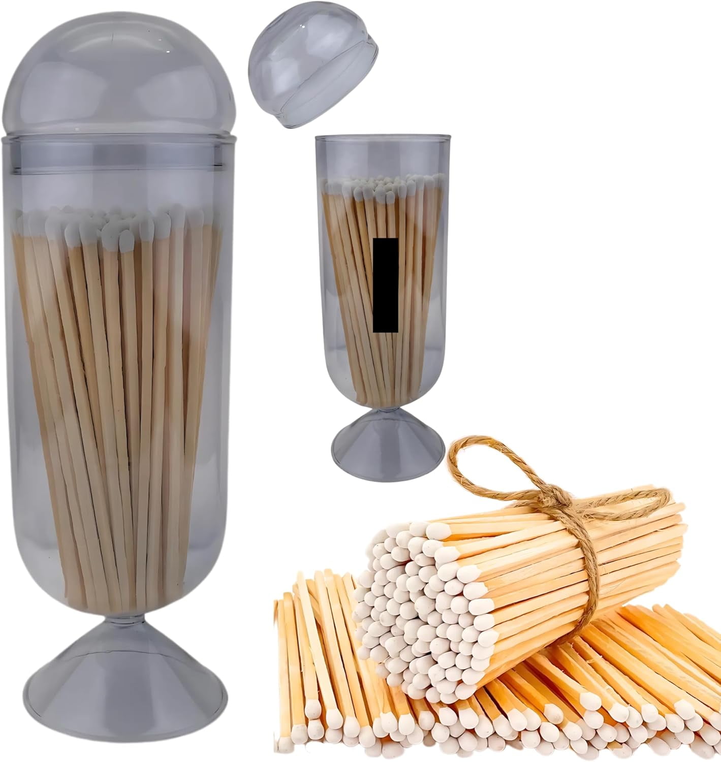 Removable Dome Top Glass Matches Cloche | Includes Color Extra Long ...