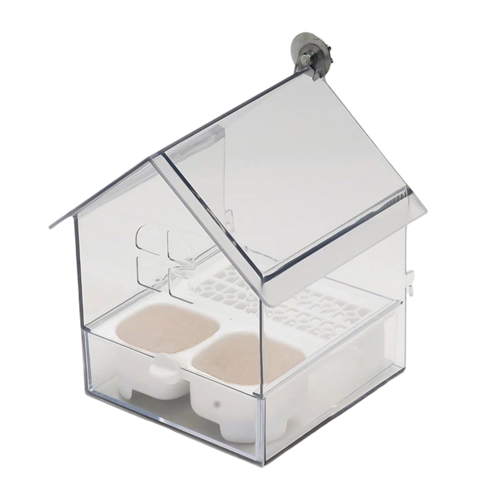 Removable External Parrot Feeder with Transparent Bird Bath, Outdoor ...