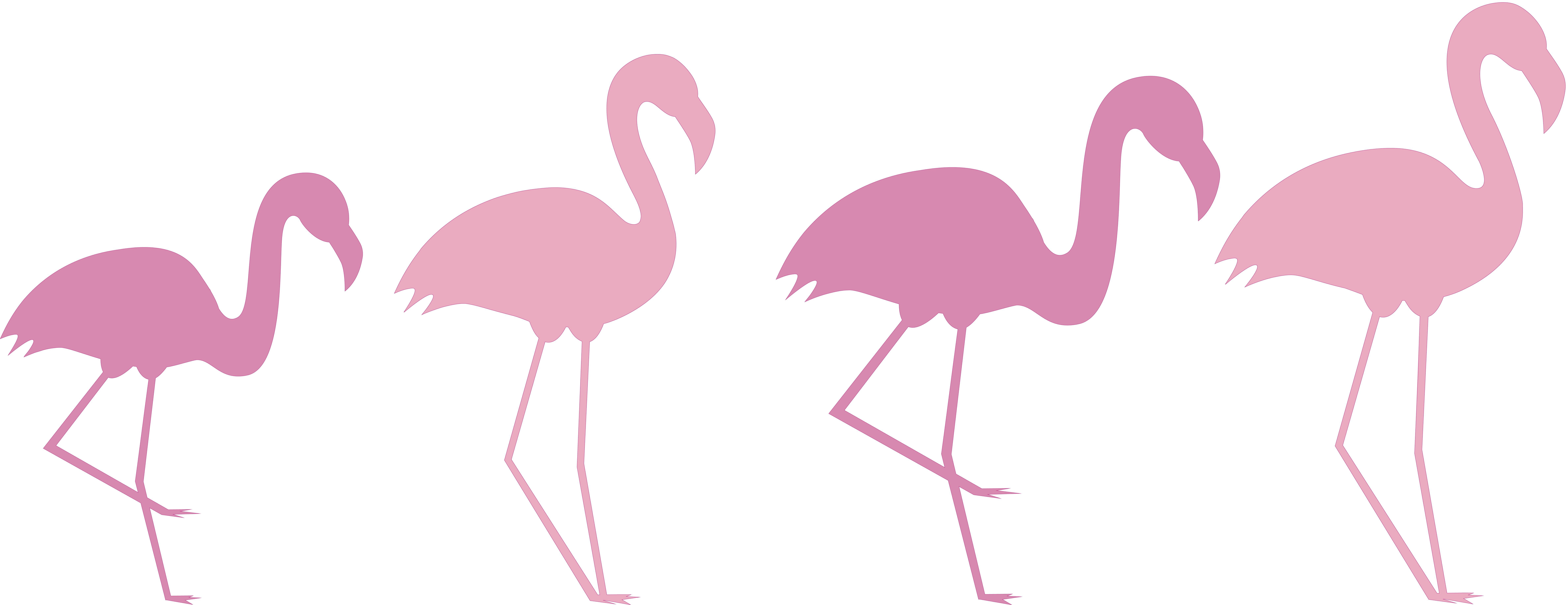 Removable Flock Of Pink Flamingos Silhouette Decor Vinyl Home Bedroom ...