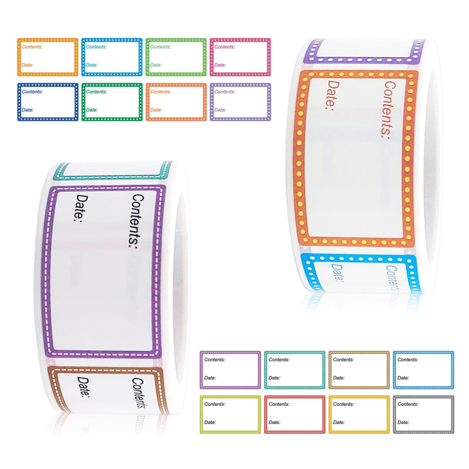 Removable Food Stickers for Containers, Canning & Prep Jars, Brightly ...