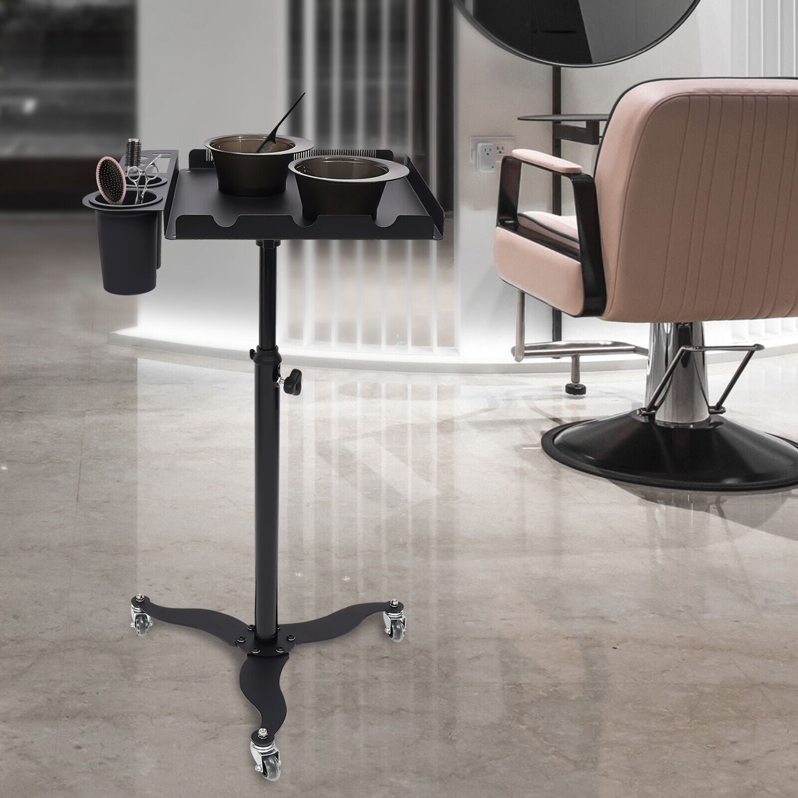 Removable Hair Extension Tool Tray Salon Tray with 2 Bowls, Rolling ...