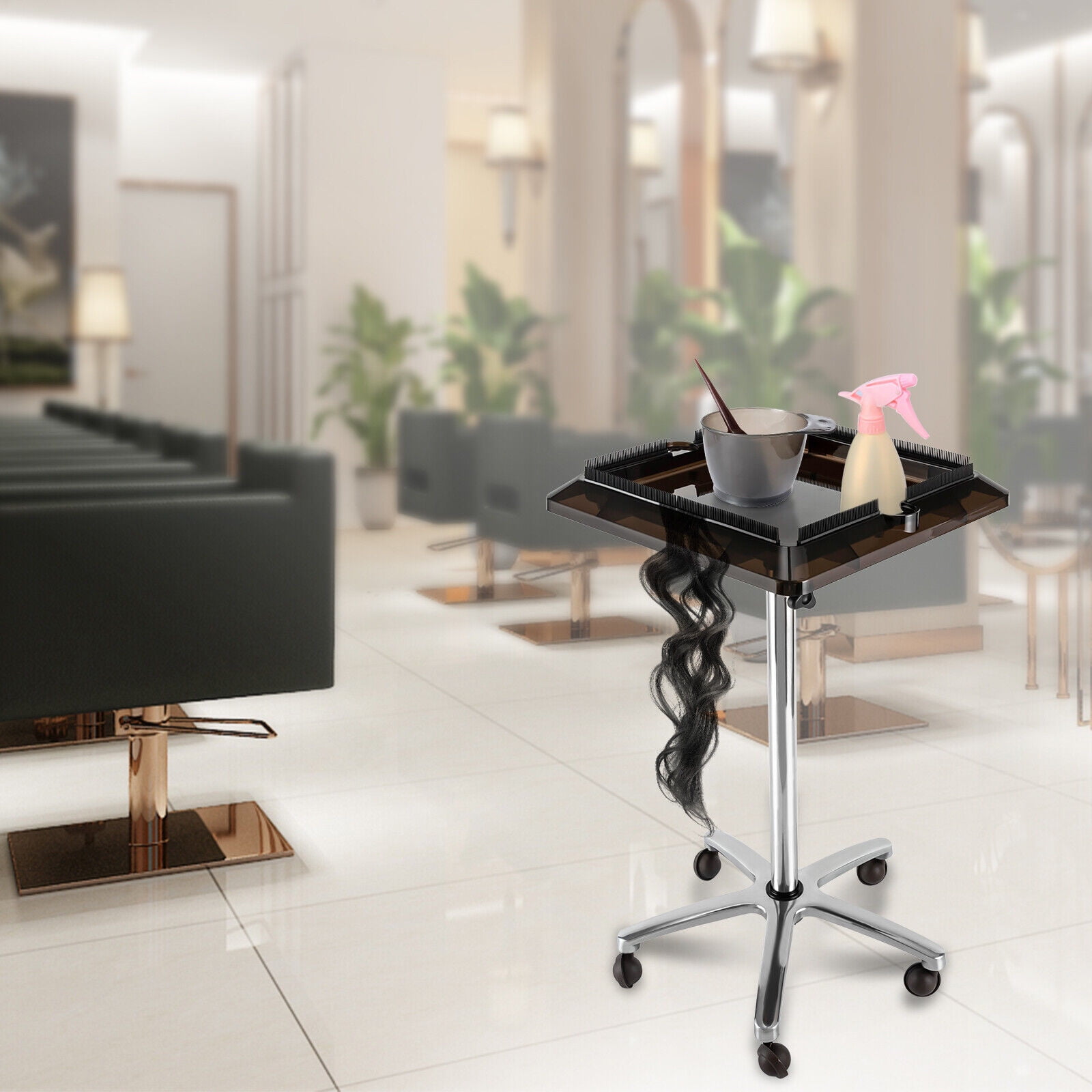 Removable Hair Extension Tool Tray with Adjustable Height, Rolling ...