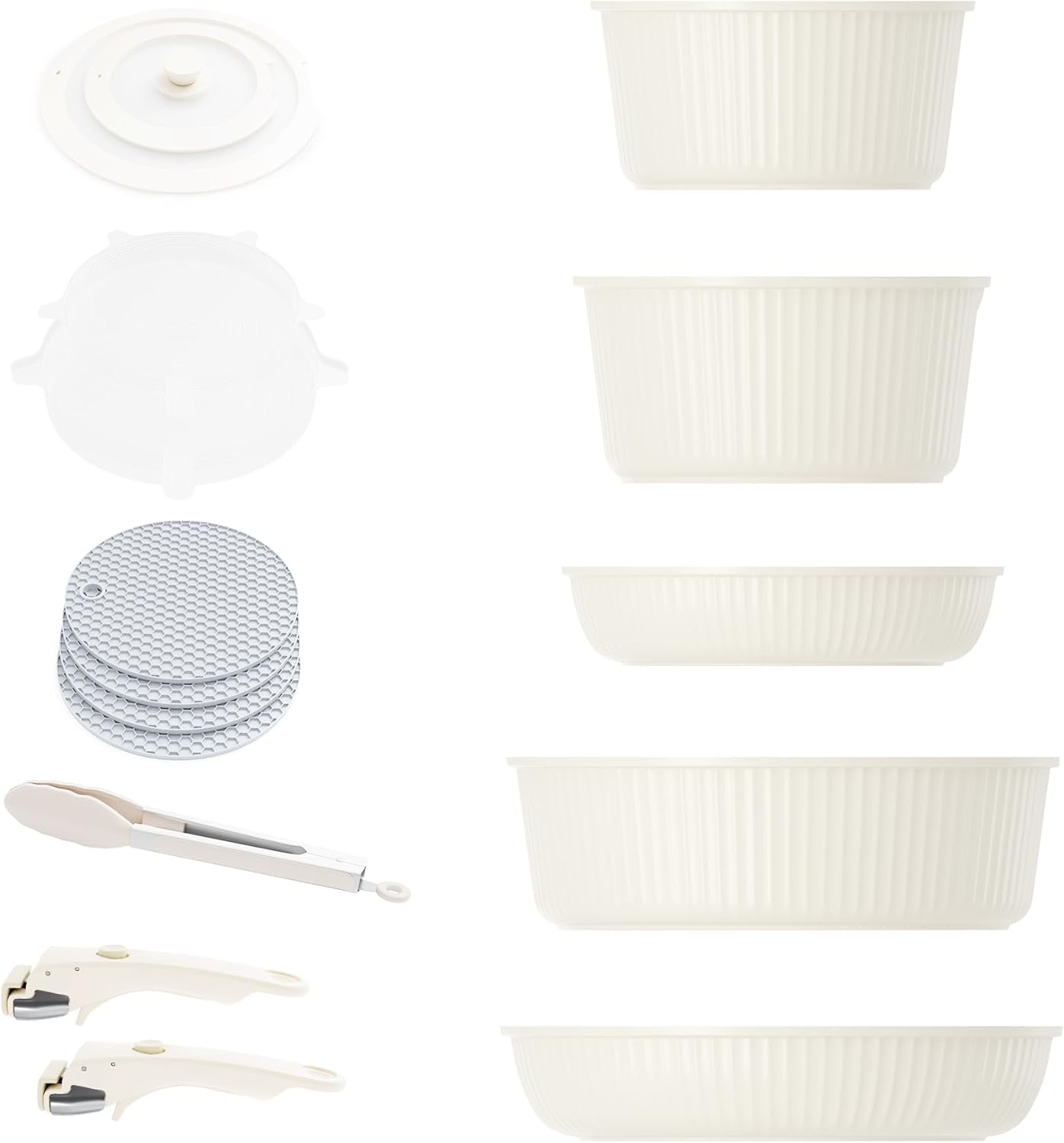 Removable Handle Nonstick Cookware Set - Stackable Induction Compatible ...