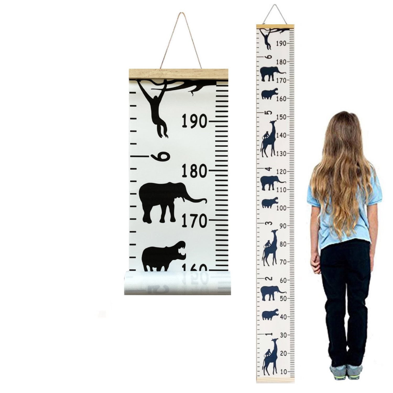 Removable Height Chart for Kids,Animal Hanging Measuring Chart Ruler ...