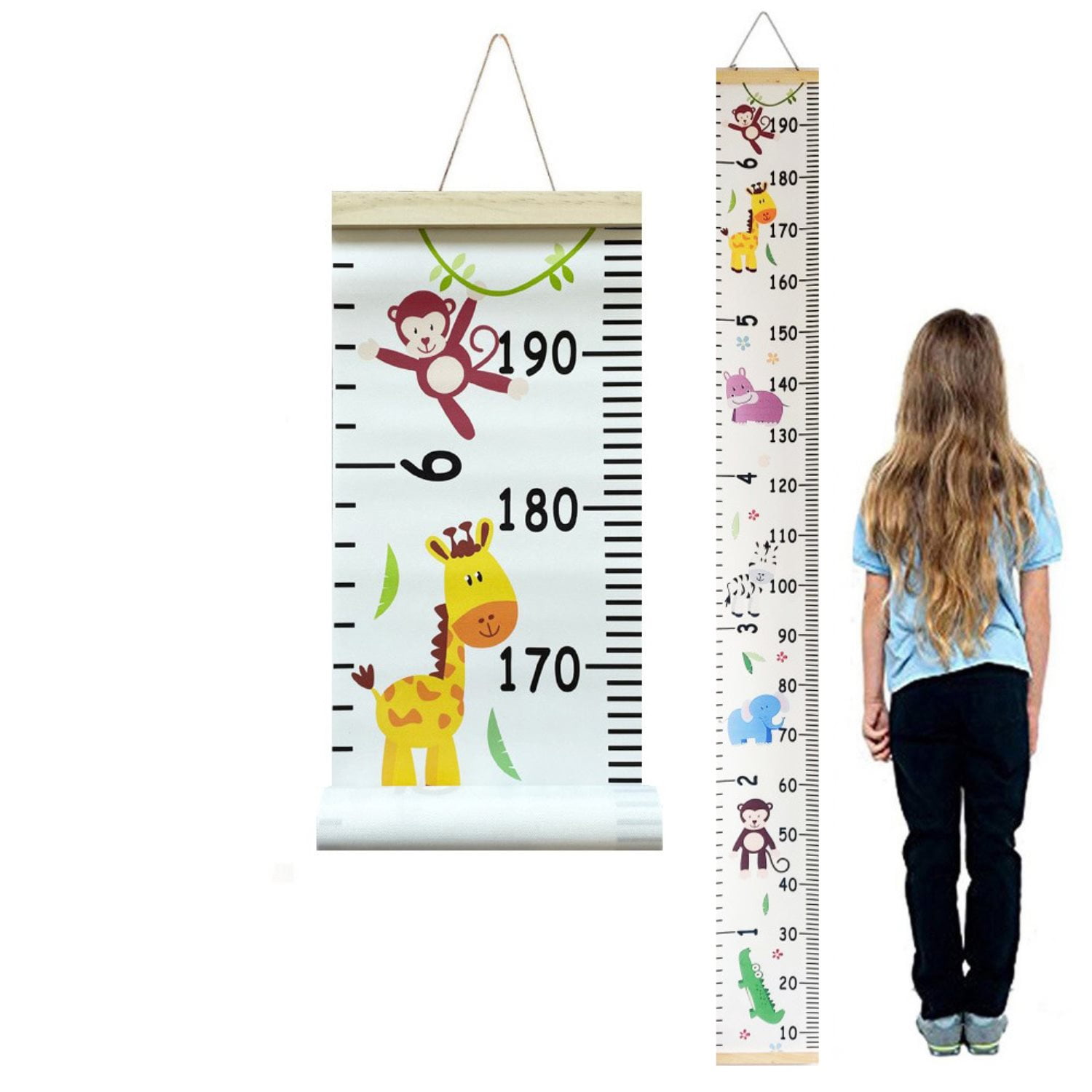 Removable Height Chart for Kids,Animal Hanging Measuring Chart Ruler ...