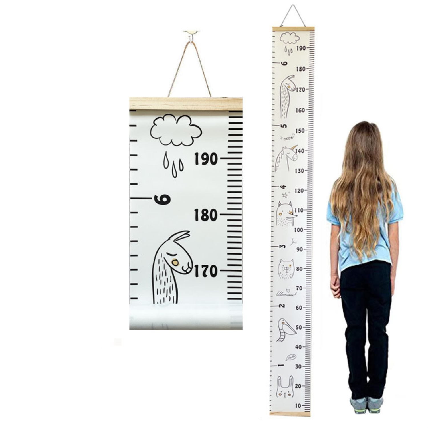 Removable Height Chart for Kids,Animal Hanging Measuring Chart Ruler ...