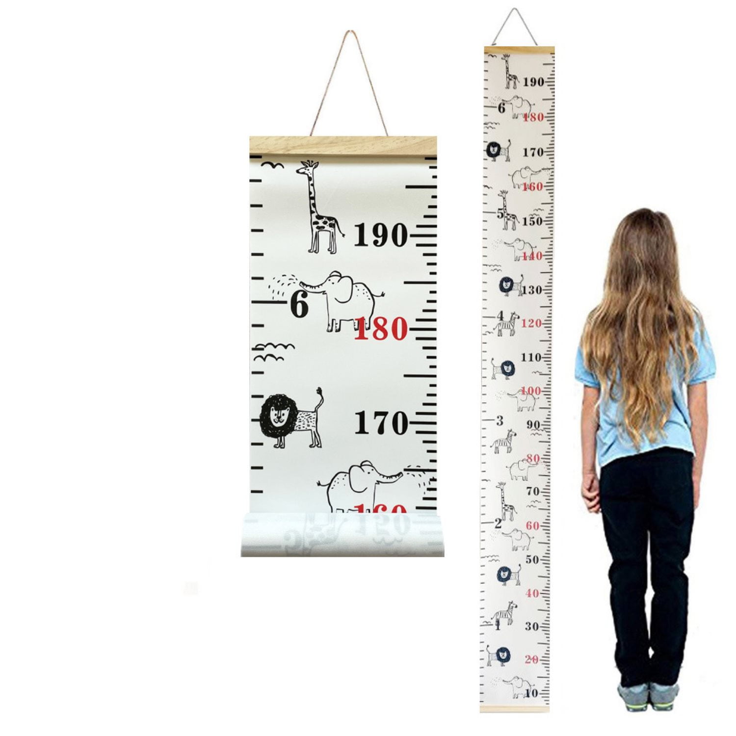 Removable Height Chart for Kids,Animal Hanging Measuring Chart Ruler ...