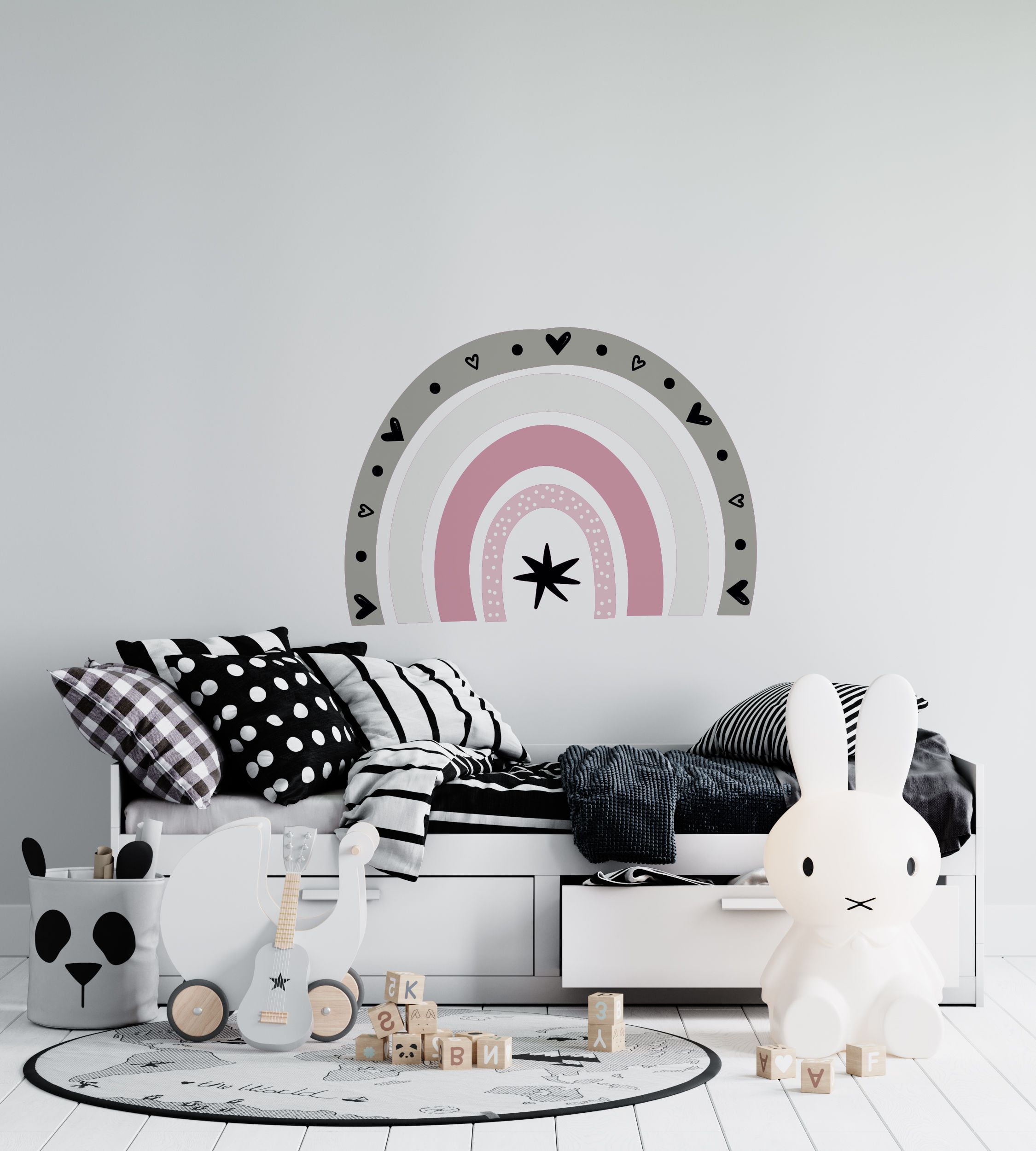 Removable Home Art Boho Rainbow Design Vinyl Wall Decal - 18" x 28 ...
