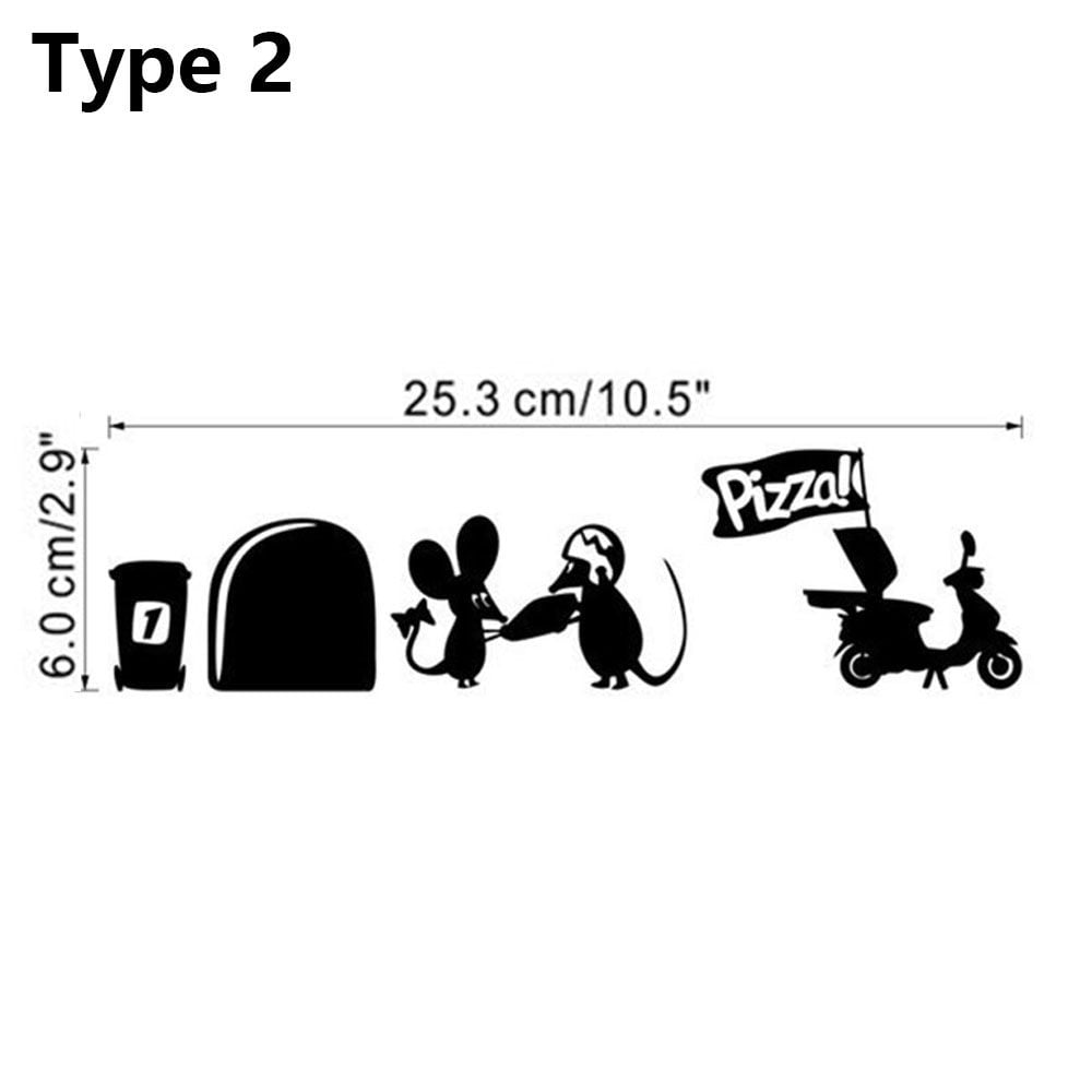 Removable Home Decoration Stairs Mural Black Mice Pattern DIY Skirting ...