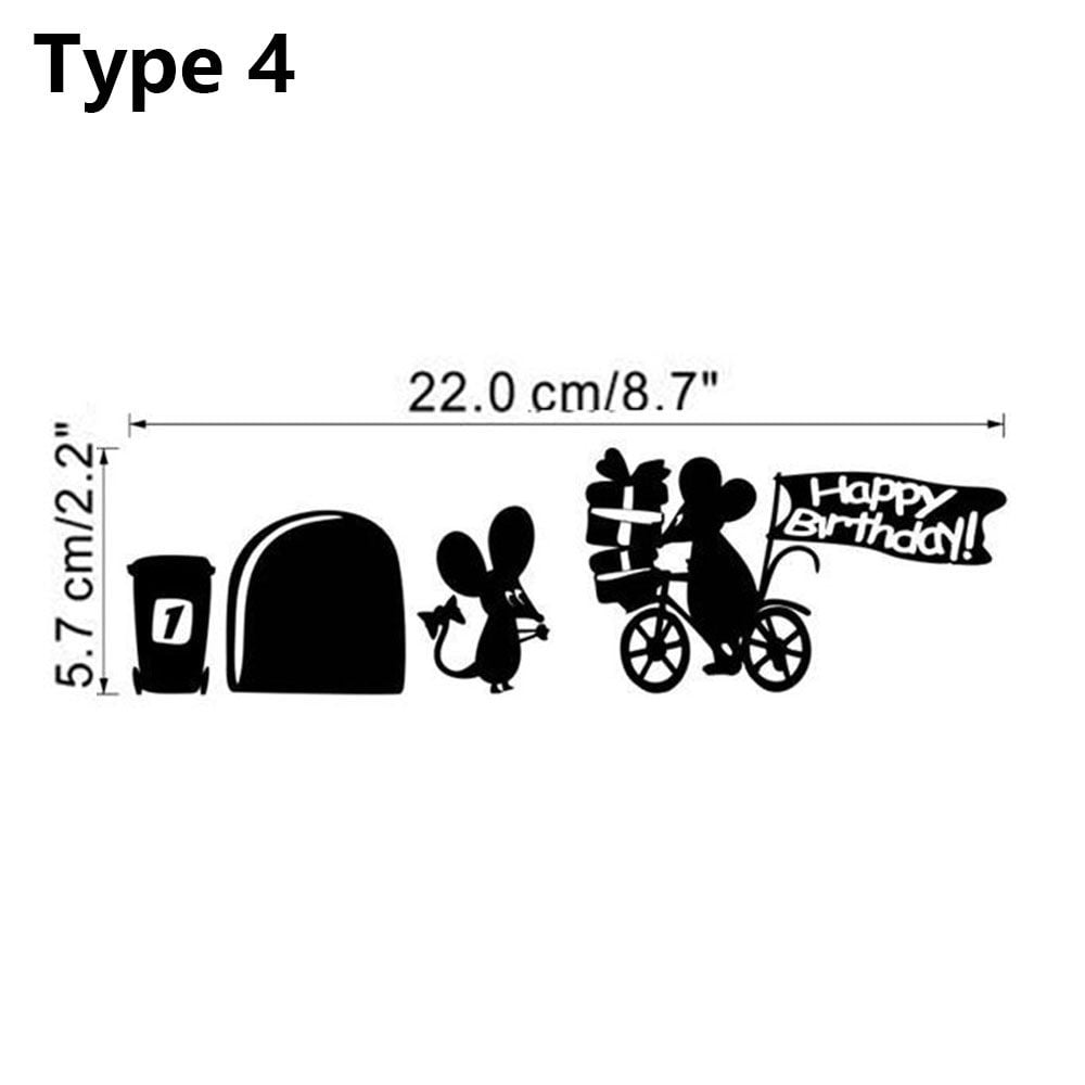 Removable Home Decoration Stairs Mural Black Mice Pattern DIY Skirting ...