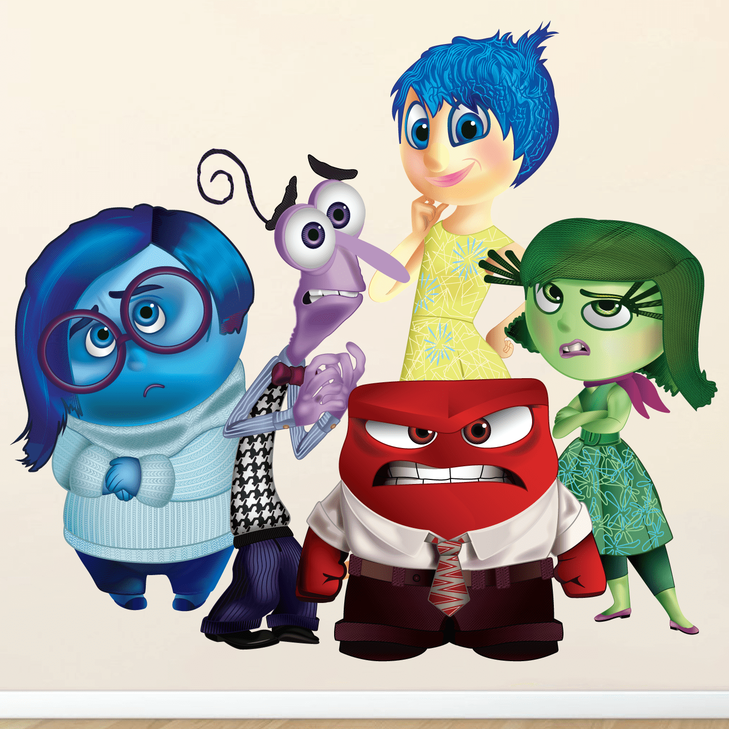 DS Designs Inside Out Joy Sadness Anger Fear & Disgust Wall Decal ...