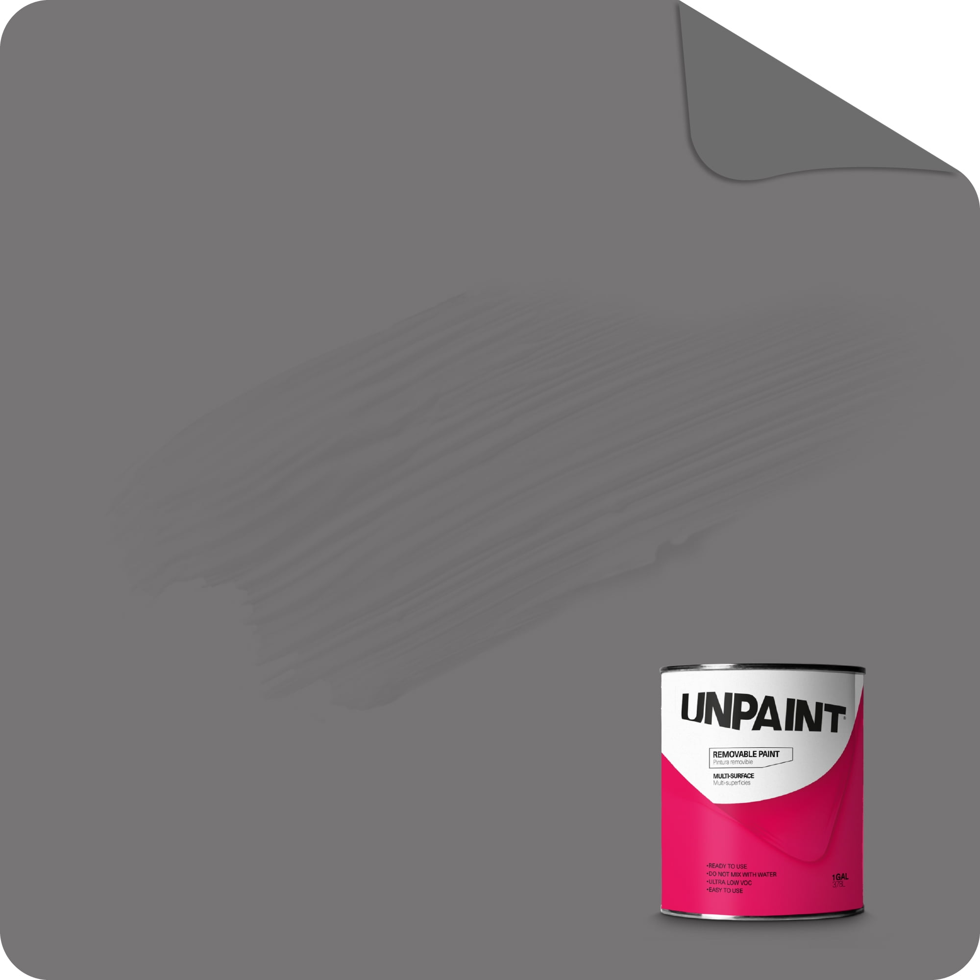 Unpaint Removable Paint Interior Matte Gray Daisy Ash Biodegradable 1 ...