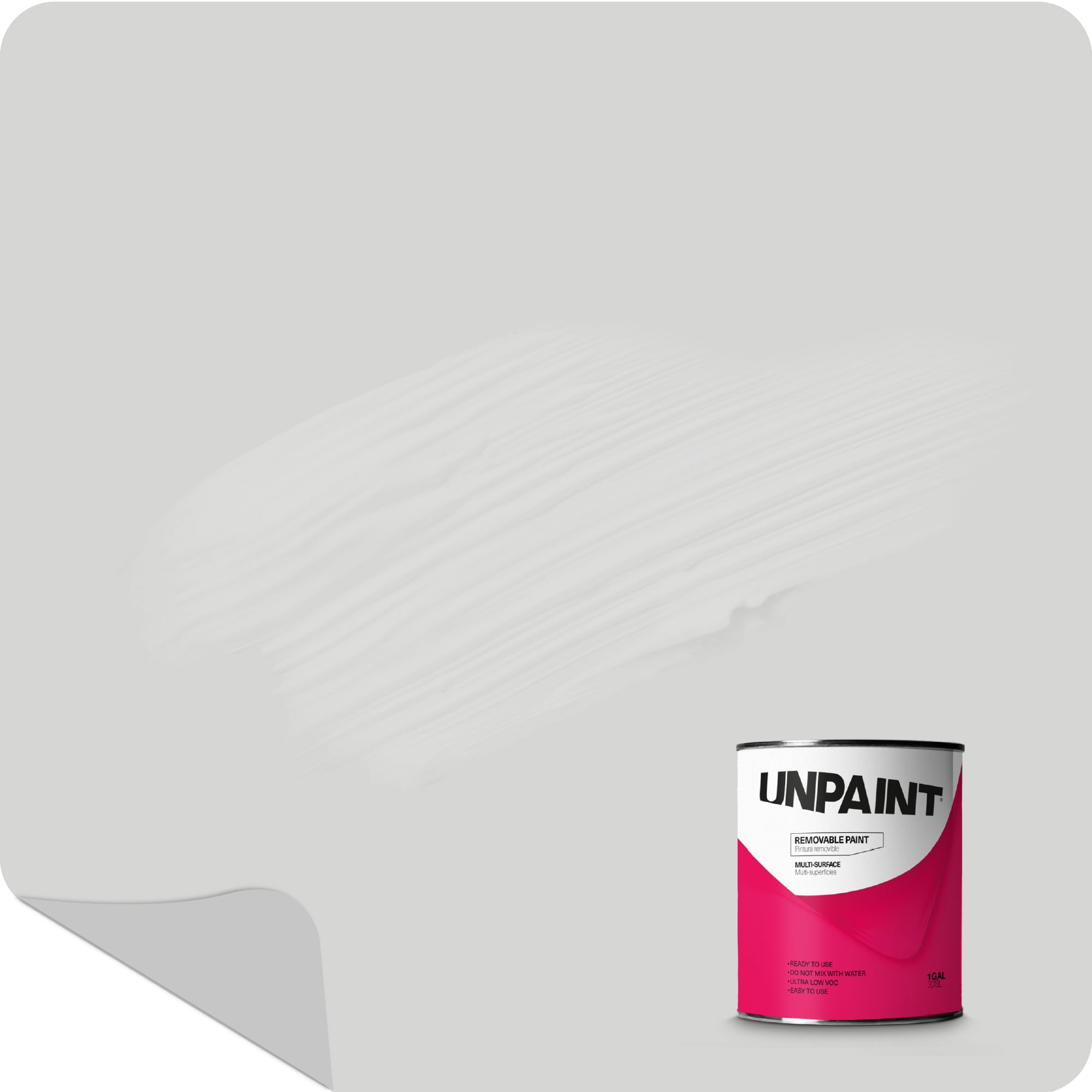 Unpaint Removable Paint Interior Matte Gray Night Rock Biodegradable 1 ...